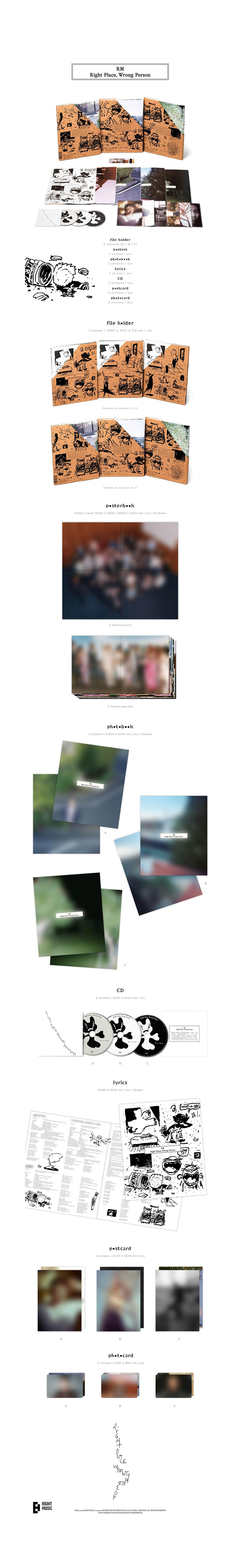RM (BTS) - 2nd Solo Album [Right Place, Wrong Person] (A ver. + B ver ...
